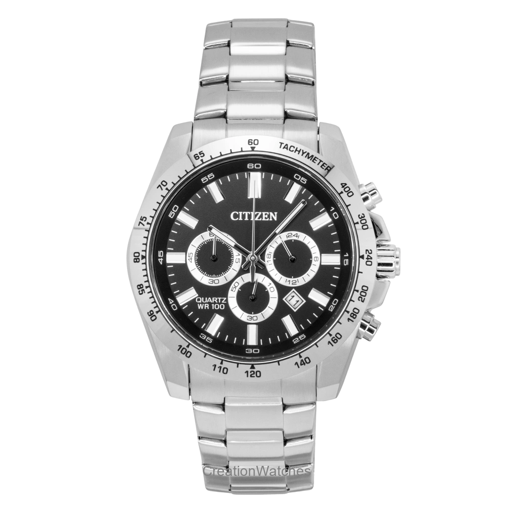 Citizen Chronograph Stainless Steel Black Dial Quartz AN8230-59E 100M ...