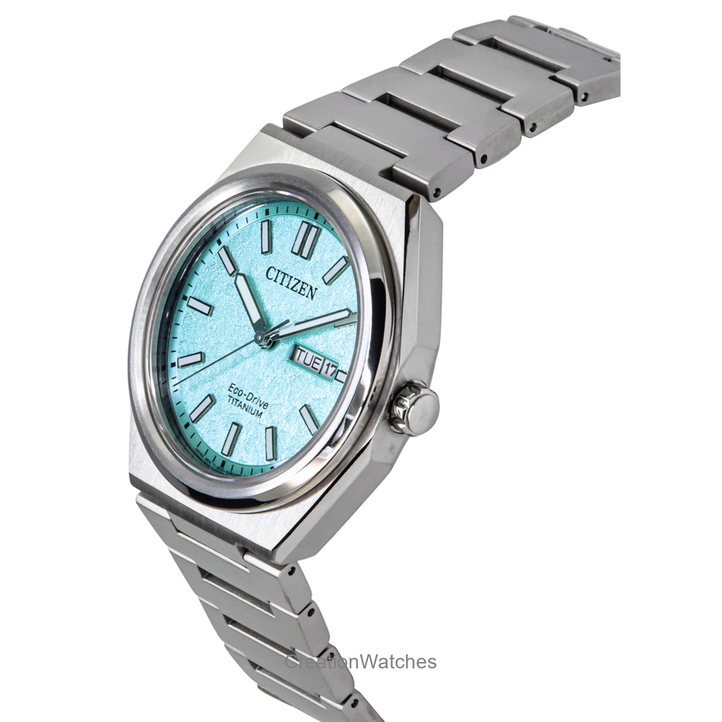 Citizen Zenshin Super Titanium Turquoise Dial Eco-Drive AW0130-85M 100M ...