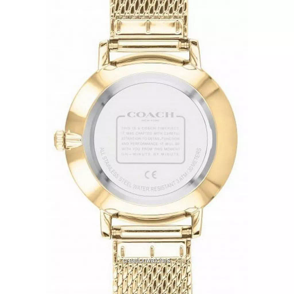 Coach Perry Silver Dial Gold Tone Stainless Steel Quartz 14503337 Women ...