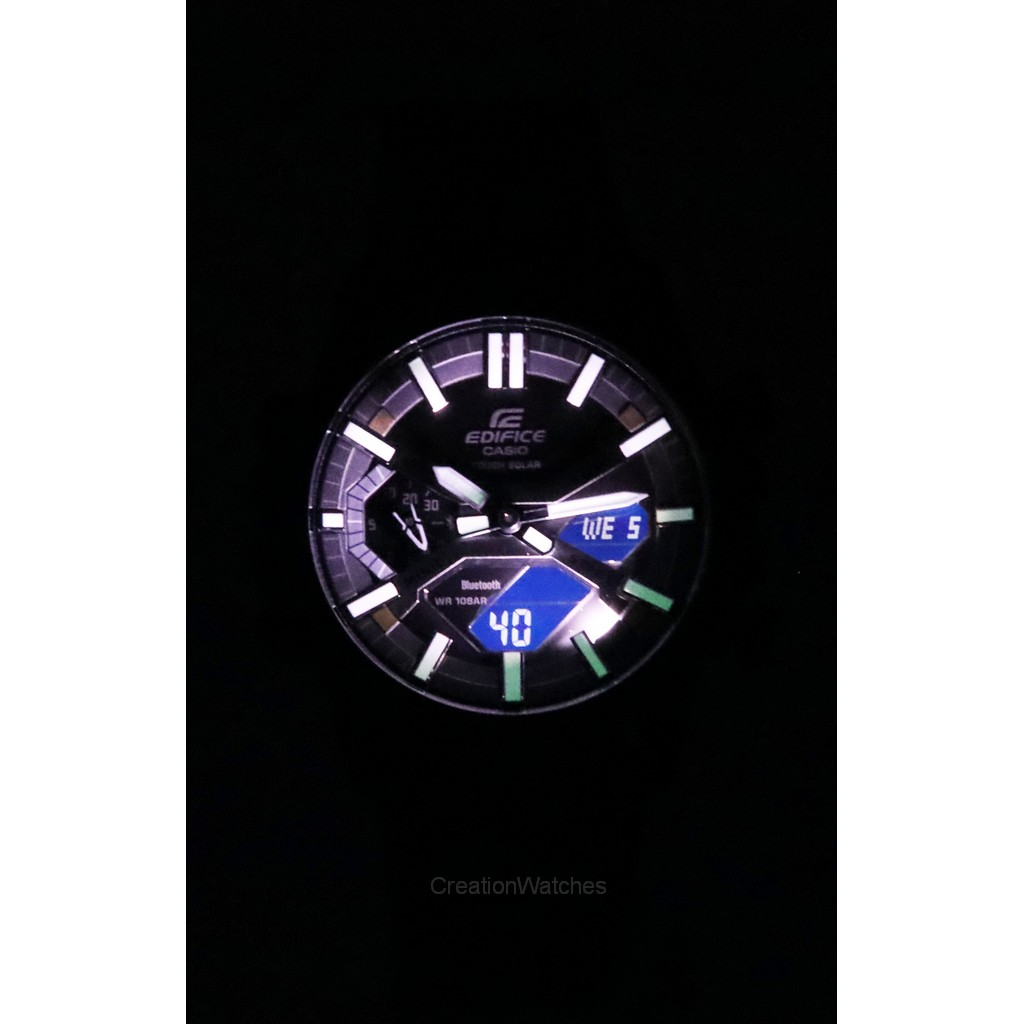 Casio Edifice Sospensione Analog-Digital-Smartphone-Link Tough Solar ECB-2000DC-1B 100M Herrenuhr de