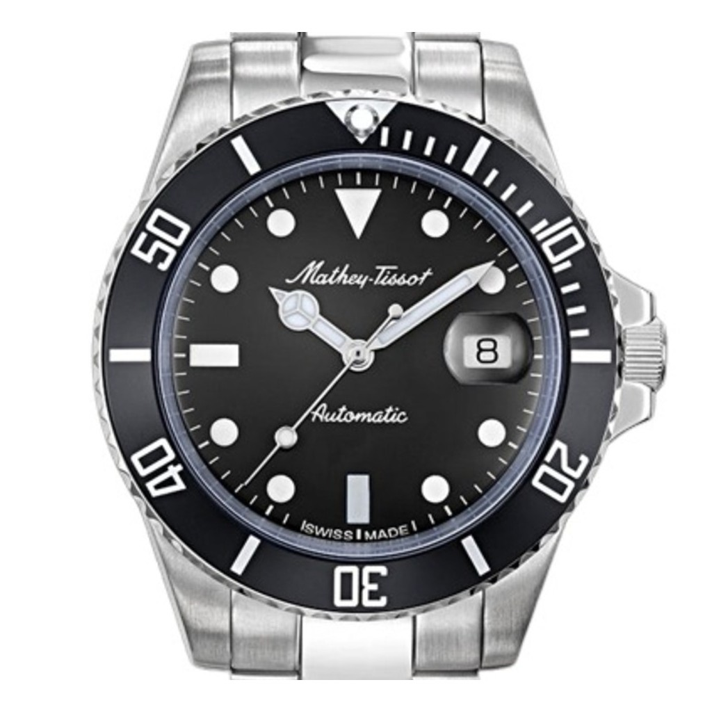 Mathey-Tissot Mathy Vintage Automatic Stainless Steel Black Dial ...