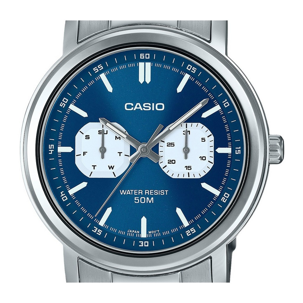 Casio Standard Analog Stainless Steel Blue Dial Quartz MTP-E335D-2E1V ...