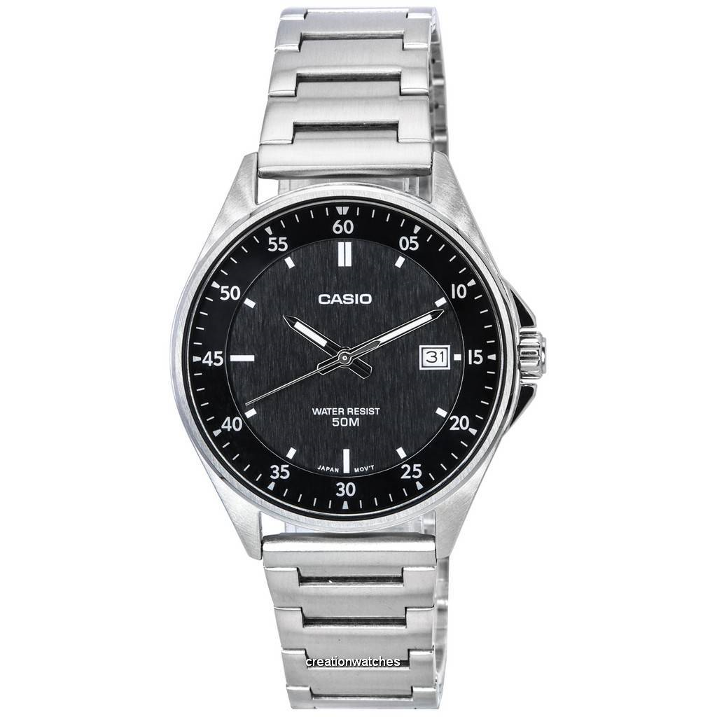Casio Standard Analog Stainless Steel Black Dial Quartz MTP-E705D-1E Men's Watch