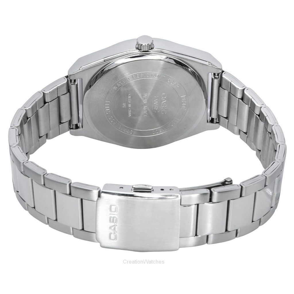 Casio Standard Analog Stainless Steel Moon Phase Red Dial Quartz MTP ...