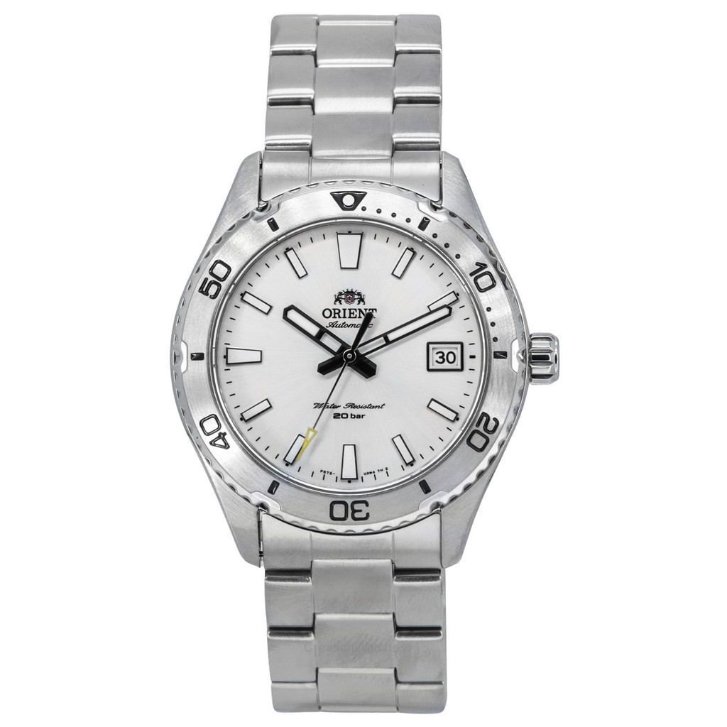 Orient Sports Mako Stainless Steel White Dial Automatic Diver's RA ...