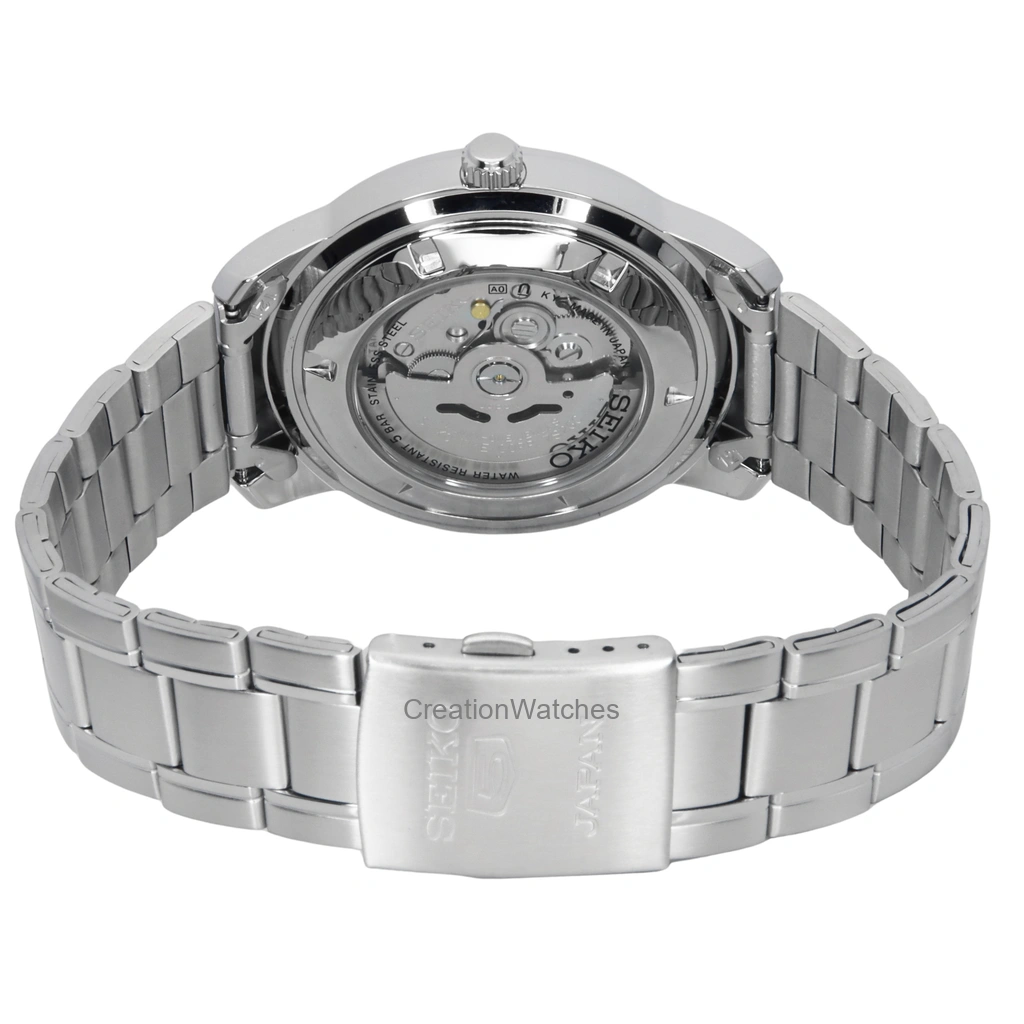 Seiko 5 Stainless Steel Silver Dial 21 Jewels Automatic SNKM83J1 Men's ...