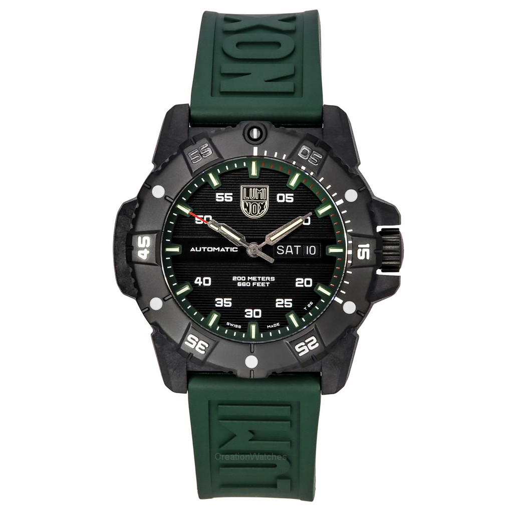 Luminox Master Carbon SEAL Green Rubber Strap Black Dial Swiss ...