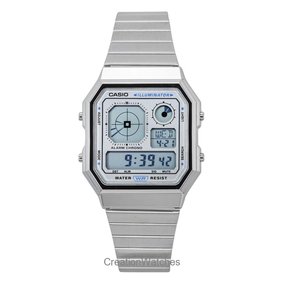 Casio Vintage Digital Stainless Steel Quartz A130WE-7A Unisex Watch