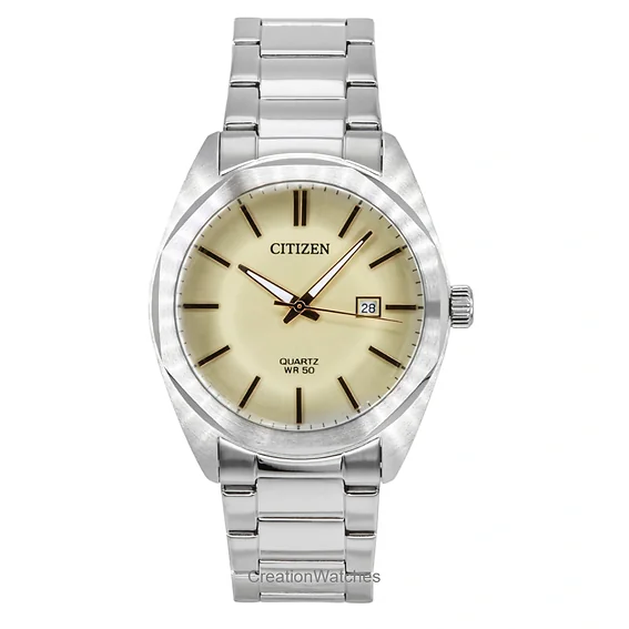 Citizen Stainless Steel Ivory Dial Quartz BI5110-54B Men's Watch