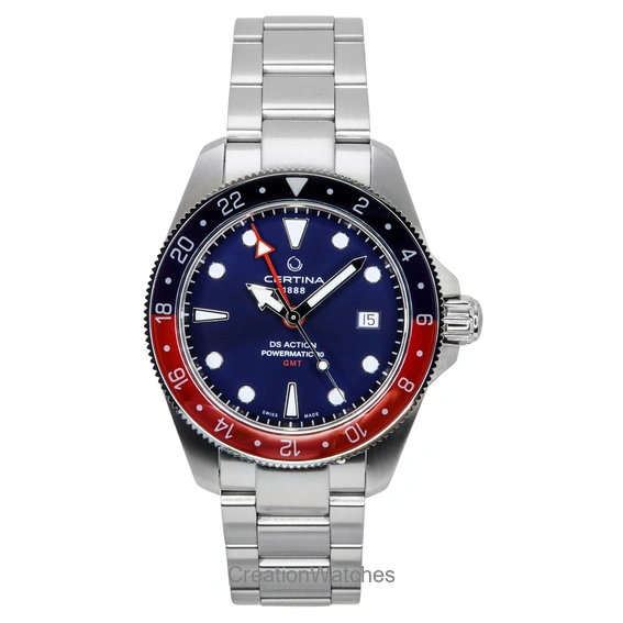 Certina DS Action GMT Stainless Steel Blue Dial Automatic Diver's C032 ...