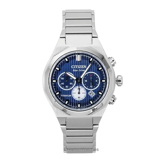 Citizen Zenshin Senkei Chronograph Super Titanium Blue Dial Eco-Drive ...