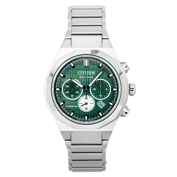 Citizen Zenshin Senkei Chronograph Super Titanium Green Dial Eco-Drive ...