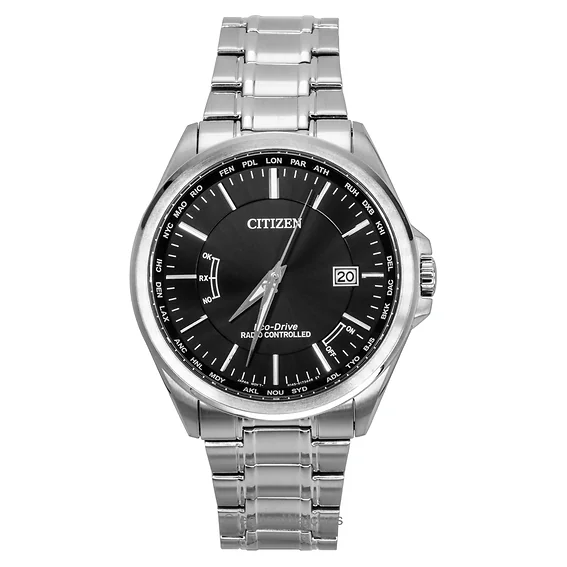 Citizen Eco-Drive Radio Controlled Stainless Steel Black Dial CB0250 ...
