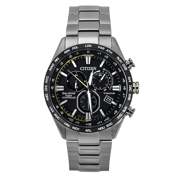 Citizen Radio Controlled Chronograph Super Titanium Black Dial Eco ...
