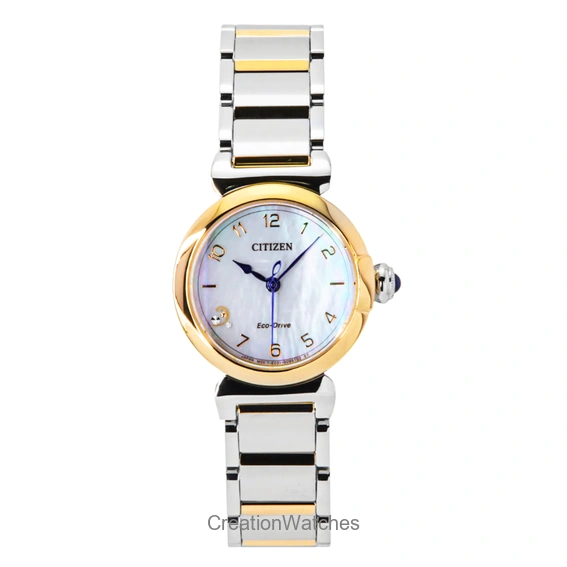 Citizen L May Bells Mini Stainless Steel White Mother Of Pearl Dial Eco ...