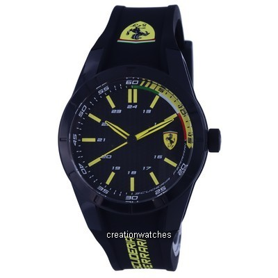 Ferrari Scuderia Analog Silicon Black dial ควอตซ์ F0830302.G Men's Watch th