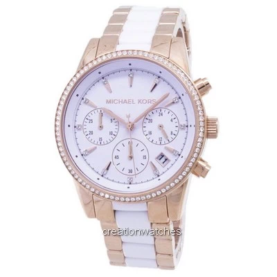 Michael Kors Ritz Quartz Chronograph Crystal Accent MK6324 Women's Watch