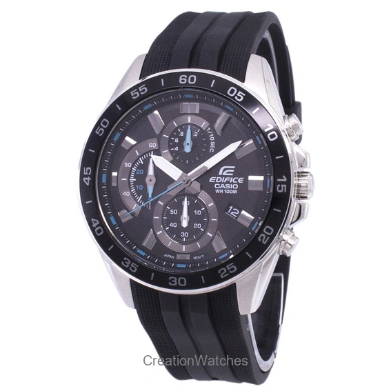 Refurbished Casio Edifice Chronograph Resin Strap Black Dial Quartz EFV-550P-1AV 100M Men's Watch