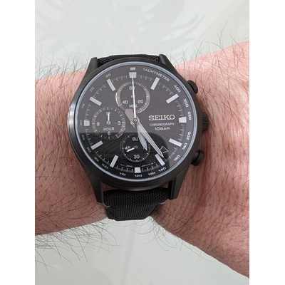 Seiko Conceptual chronograph Nylon Strap Black dial ควอตซ์ SSB421 ...